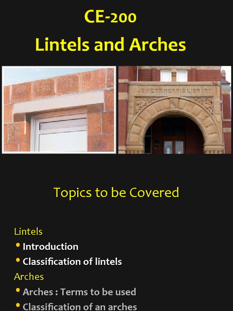 Lintels and Arches: Definitions & Types | PDF | Brick | Concrete