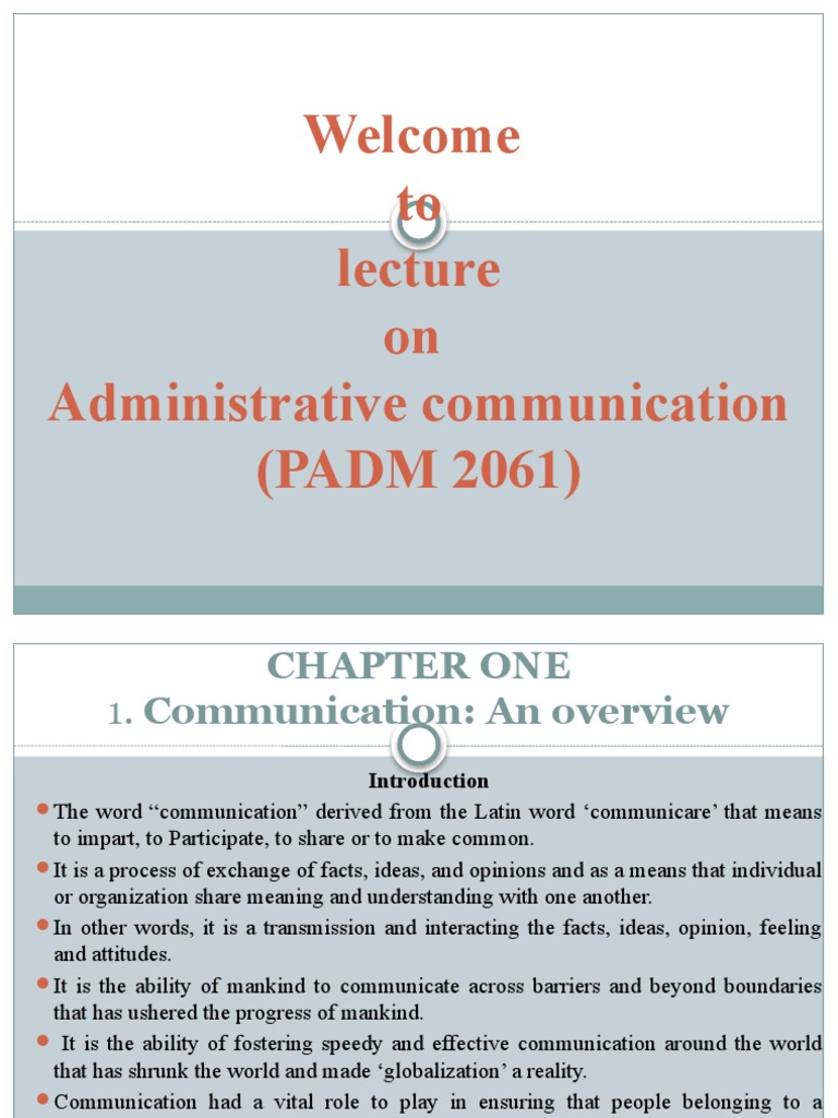 Administrative Communication | PDF | Communication | Nonverbal ...