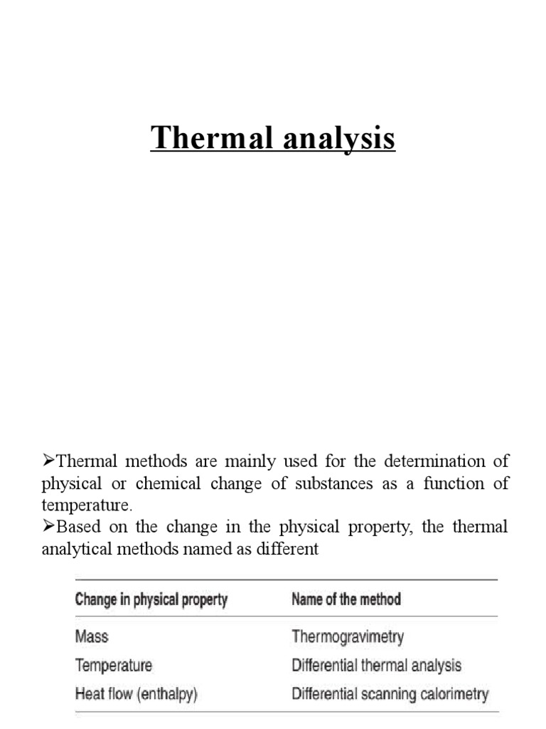Thermal Analysis | PDF | Differential Scanning Calorimetry ...