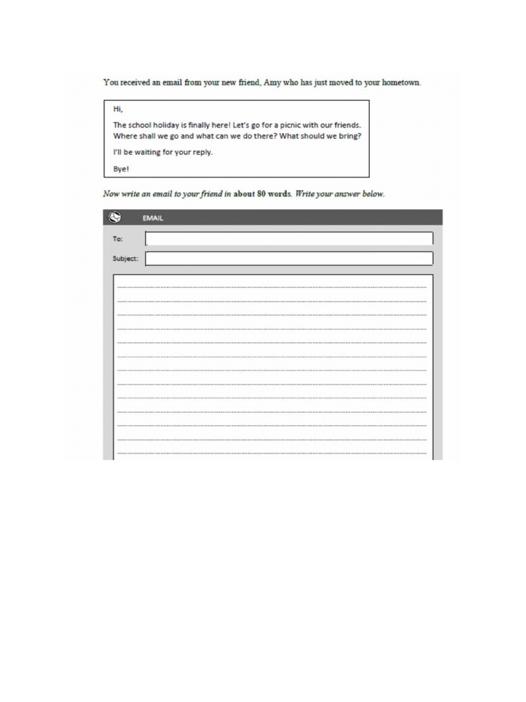 FORM 1 Writing and Email | PDF