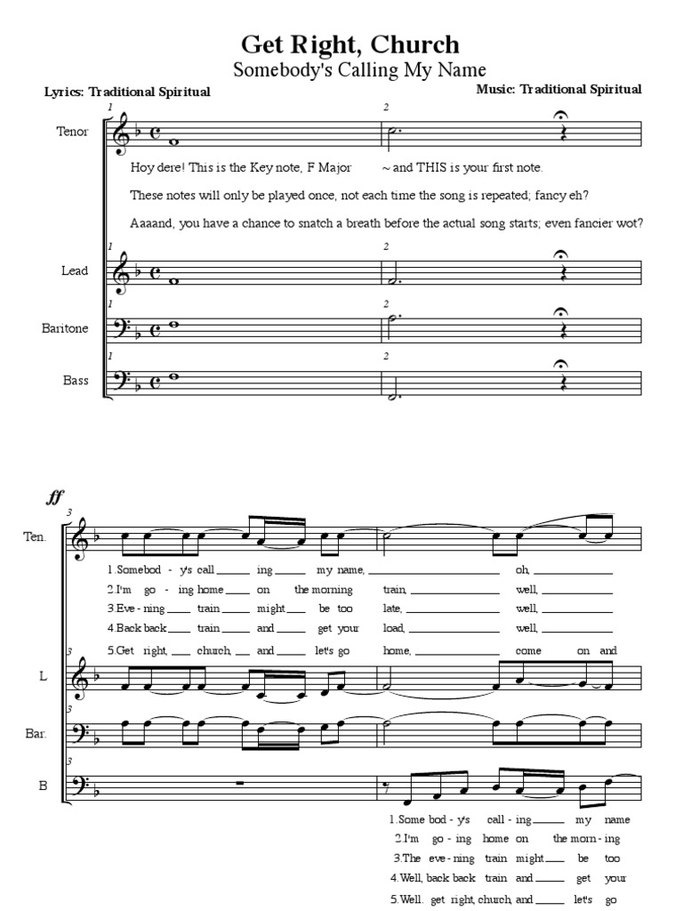 Get Right, Church | PDF | Vocal Music | Pitch (Music)