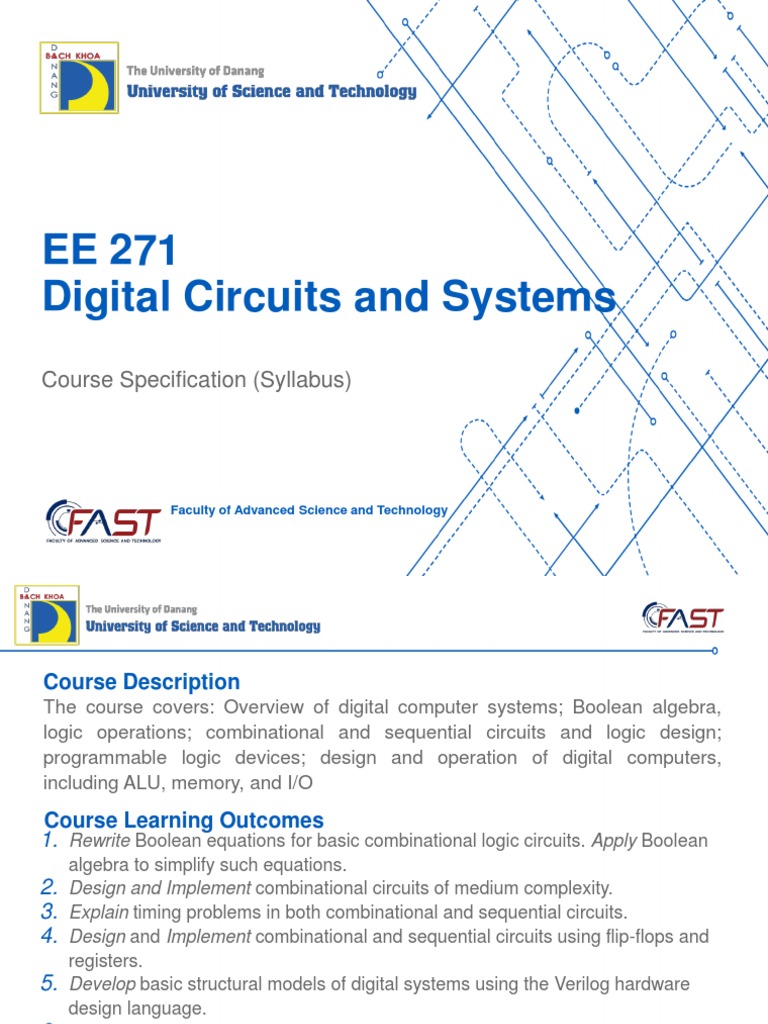 EE 271 Digital Circuits and Systems: Course Specification (Syllabus ...