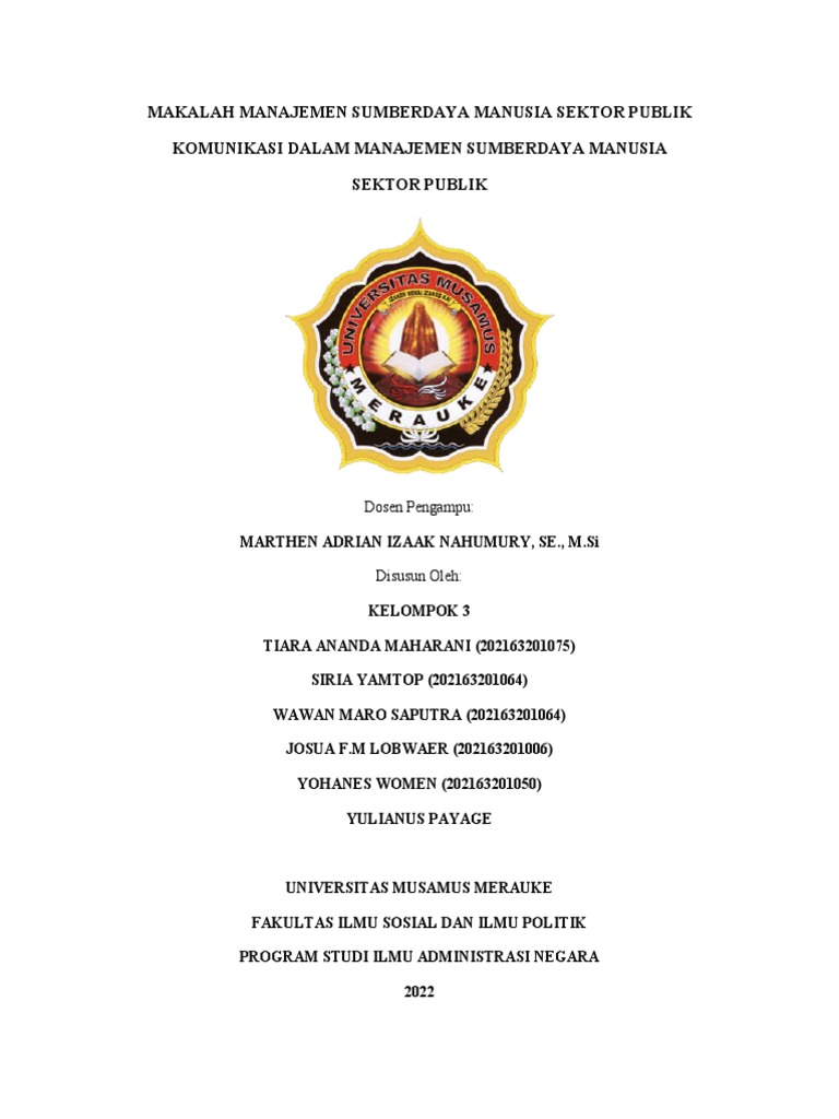 Makalah MSDM Sektor Publik Kel 3 | PDF