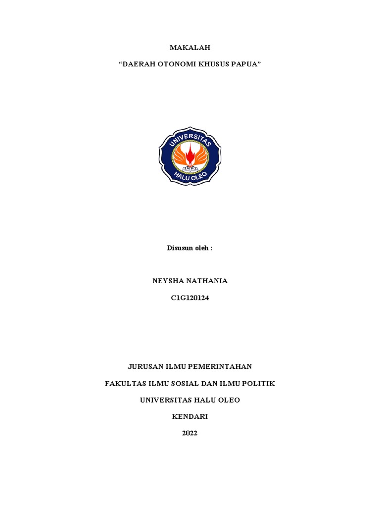 Makalah Daerah Otonomi Khusus Papua | PDF