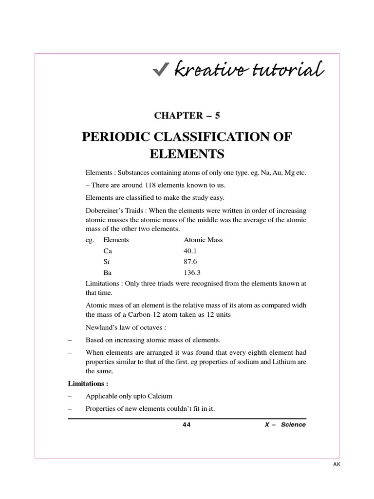 KT Term Classification of Elements | PDF | Periodic Table | Chemical ...