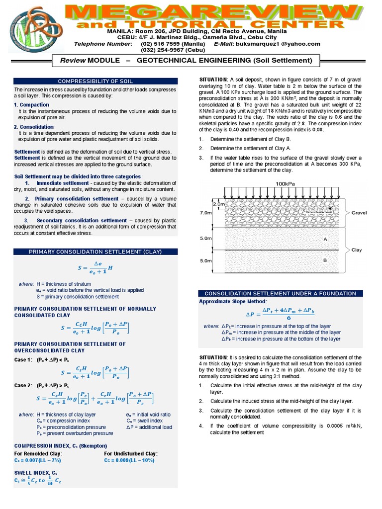 Review Module 22 Geotechnical Engineering 3 Part 2 | PDF | Classical ...