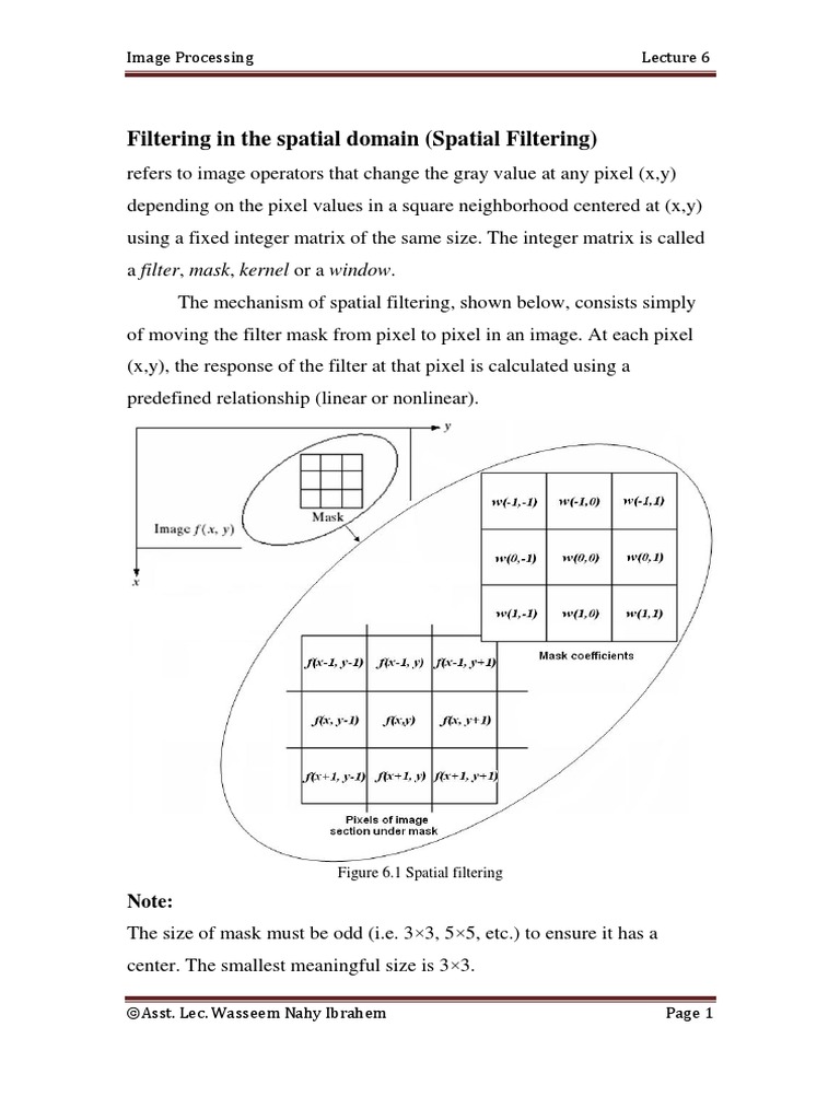 Filtering in The Spatial Domain (Spatial Filtering) | PDF | Derivative ...