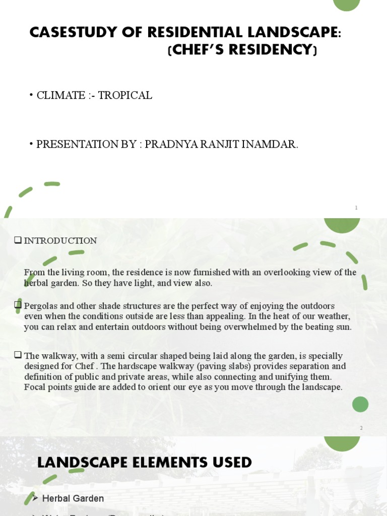Casestudy of Residential Landscape | PDF | Cooking, Food & Wine | Home ...