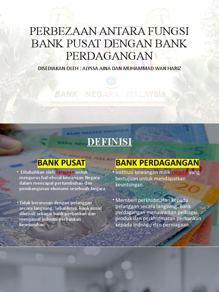 Perbezaan Antara Fungsi Bank Pusat Dengan Bank Perdagangan | PDF