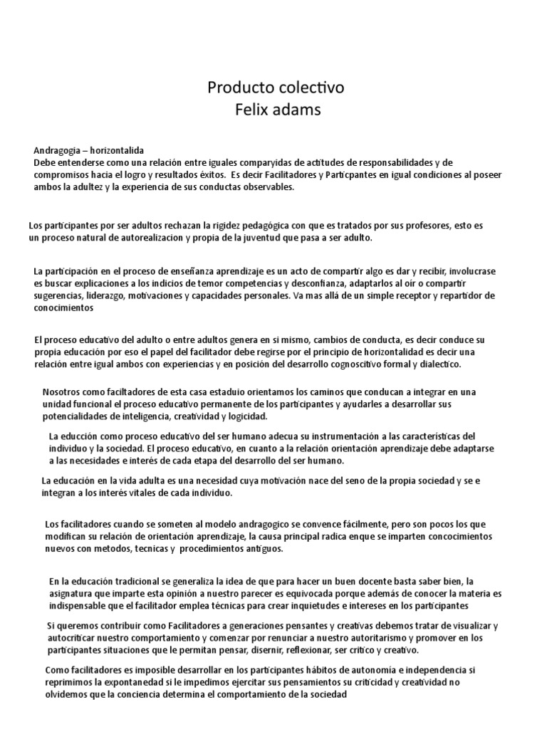 Presentación2felix Adams | PDF | Adultos | Aprendizaje