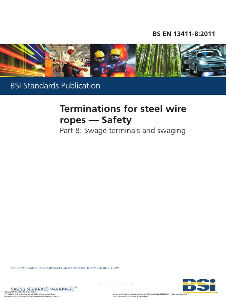BS EN 13411-8 2011 Termination of Steel Wire Ropes-Safety - Swage ...