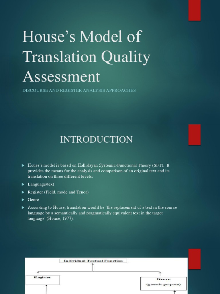 House's Model of Translation Quality Assessment | PDF | Translations ...