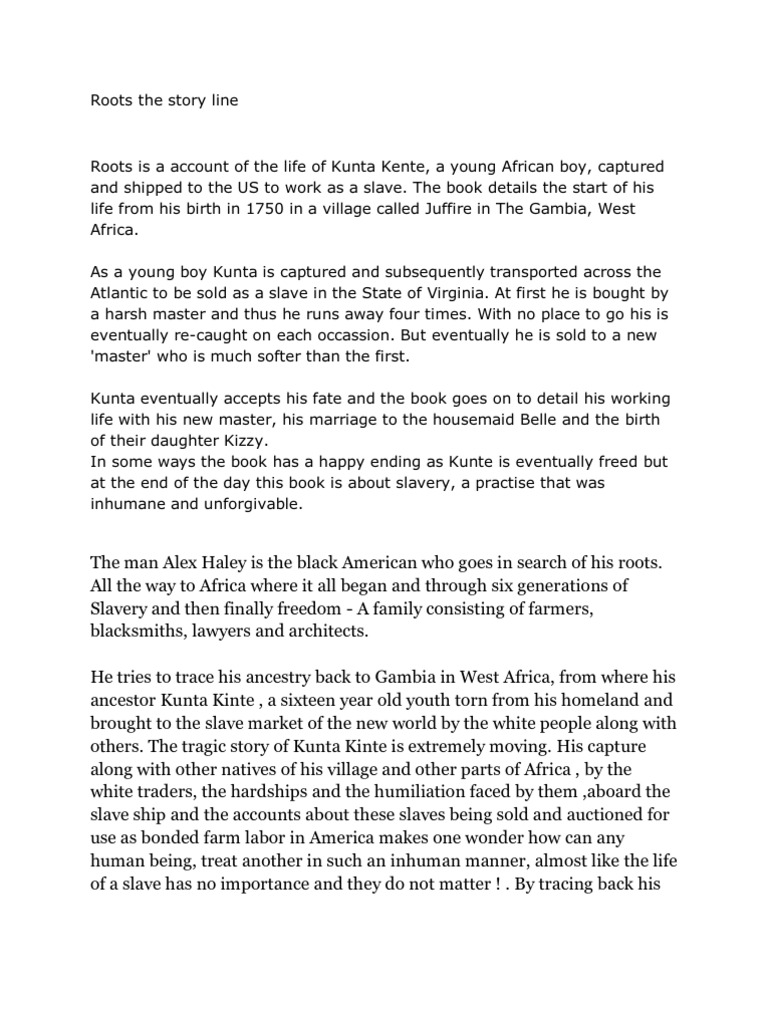 Roots The Story Line | PDF