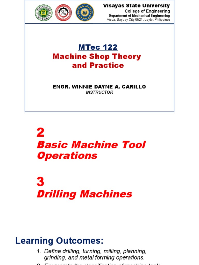 2 3 Basic Machine Tool Operations Drilling Machines | PDF | Drill ...