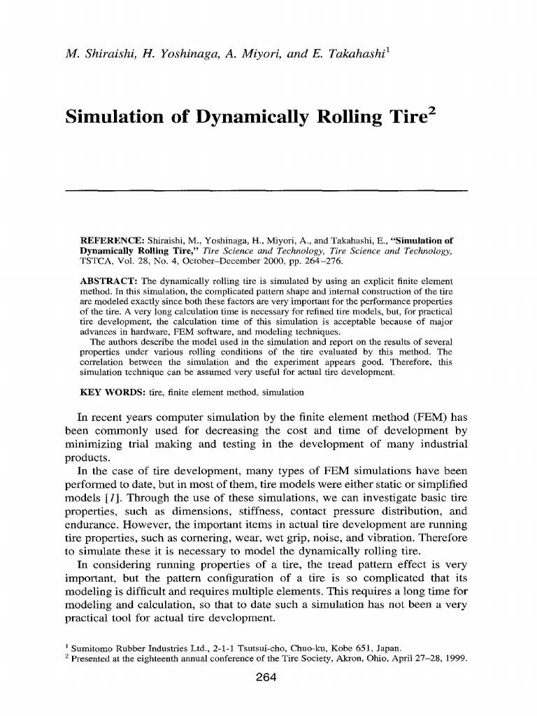Simulation Dynamic Rolling | PDF | Tire | Finite Element Method