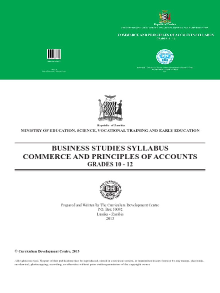 Commerce and Principles of Accounts Grade 10 12 | PDF | Curriculum | Stocks