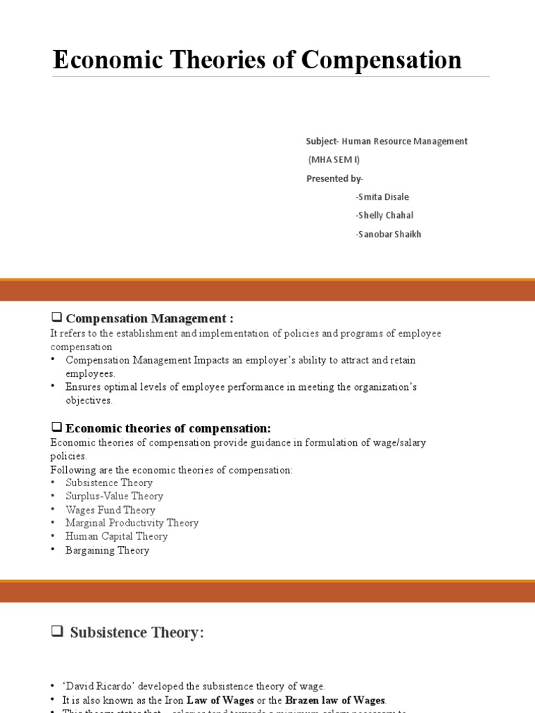 Economic Compensation Theories | PDF | Employment | Wage