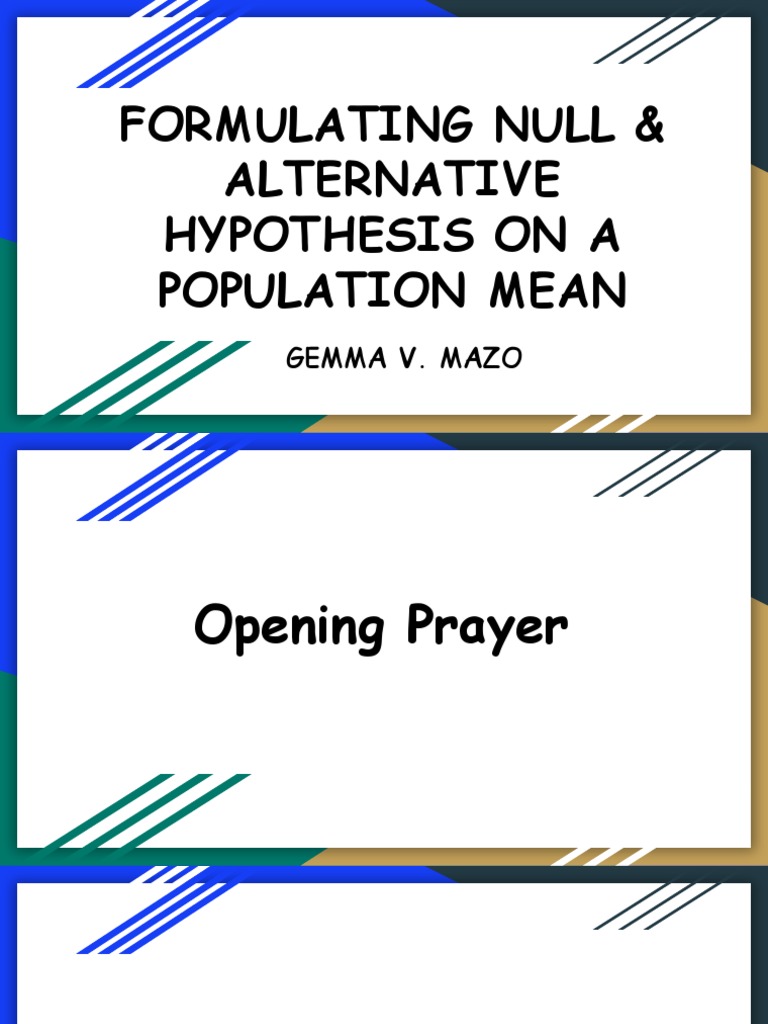 Formulating Null & Alternative Hypothesis | PDF | Hypothesis ...