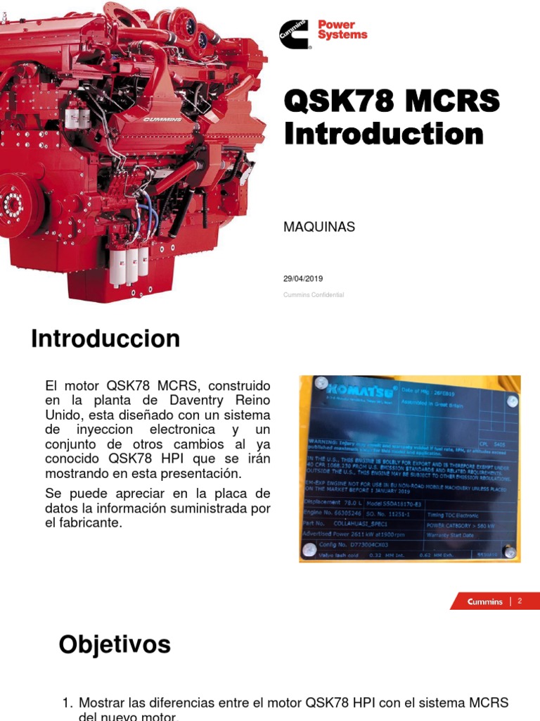 QSK78 MCRS | PDF | Inyección de combustible | Tecnología del motor