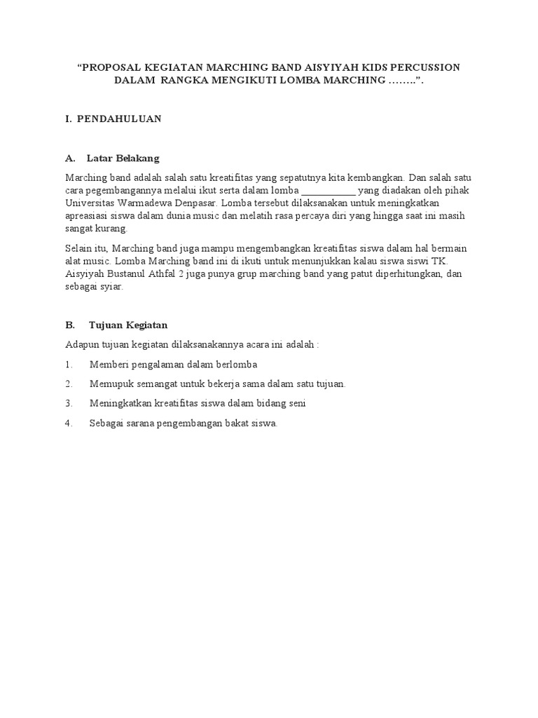 Proposal Marching TK | PDF