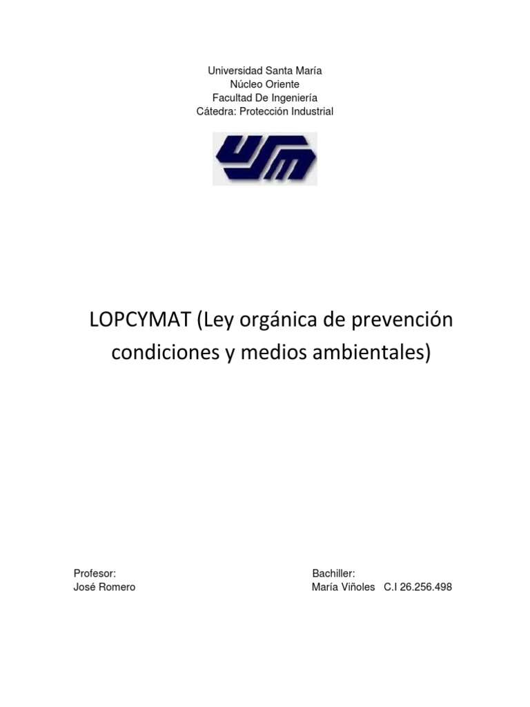Lopcymat Pdf Seguridad Y Salud Ocupacional Derecho Laboral