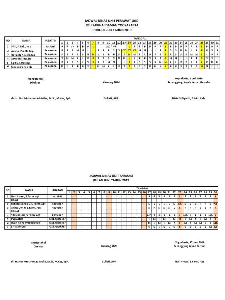 Format Jadwal | PDF