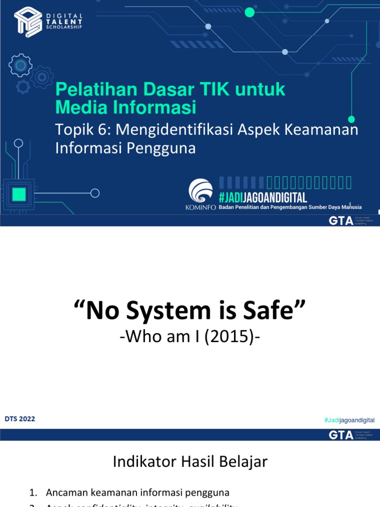 Mengidentifikasi Aspek Keamanan Informasi Pengguna | PDF | Komputer