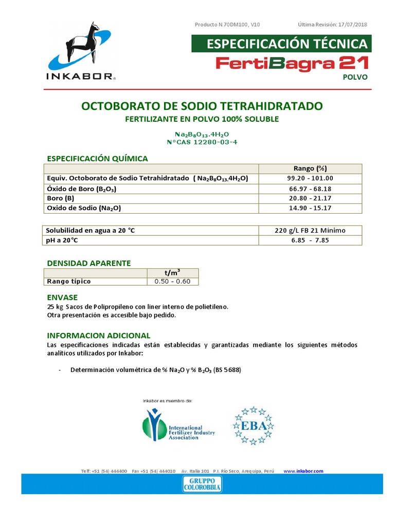 FT Fertibagra B21 INKABOR | PDF