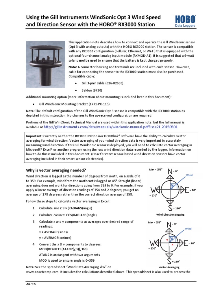 20174-C Using Gill WindSonic Sensor With RX3000 Station | PDF | Sine ...