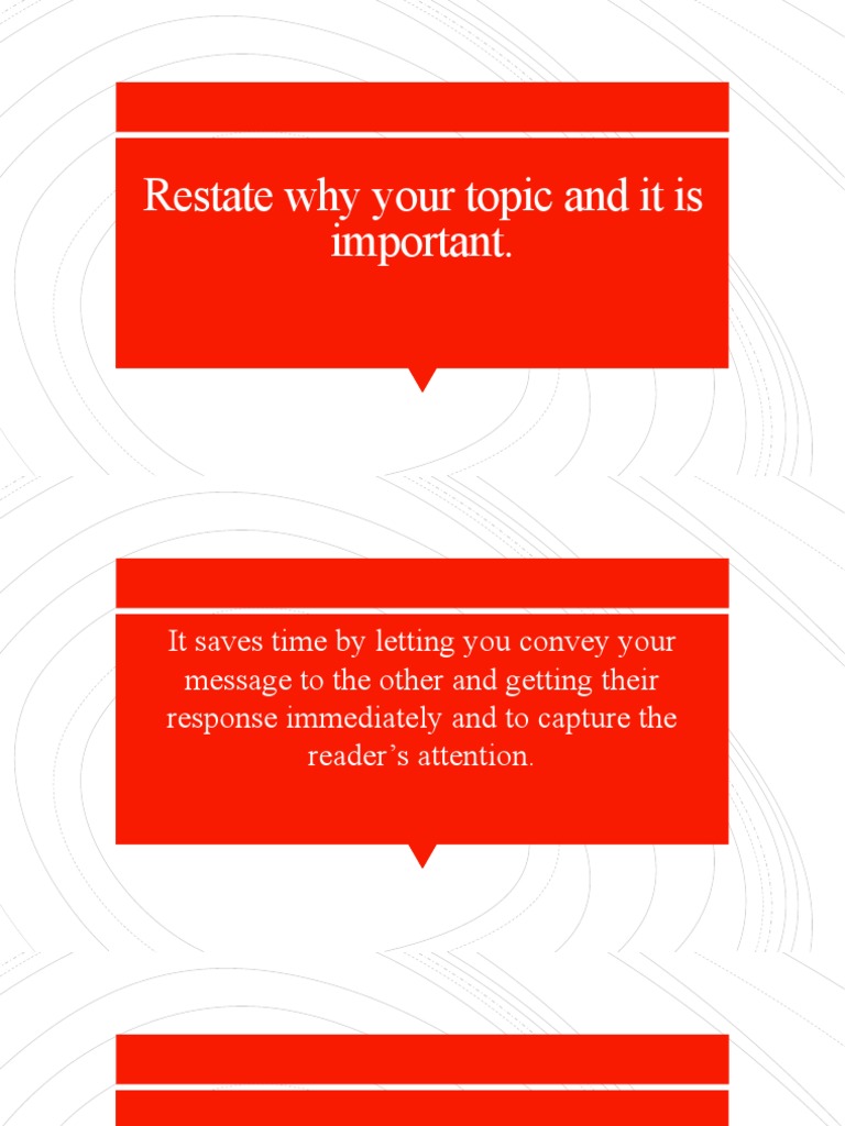 Restate Why Your Topic and It Is Important | PDF