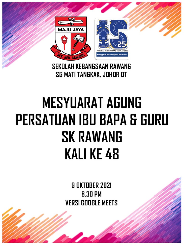 Buku Program Mesyuarat Agung Pibg 2021 | PDF