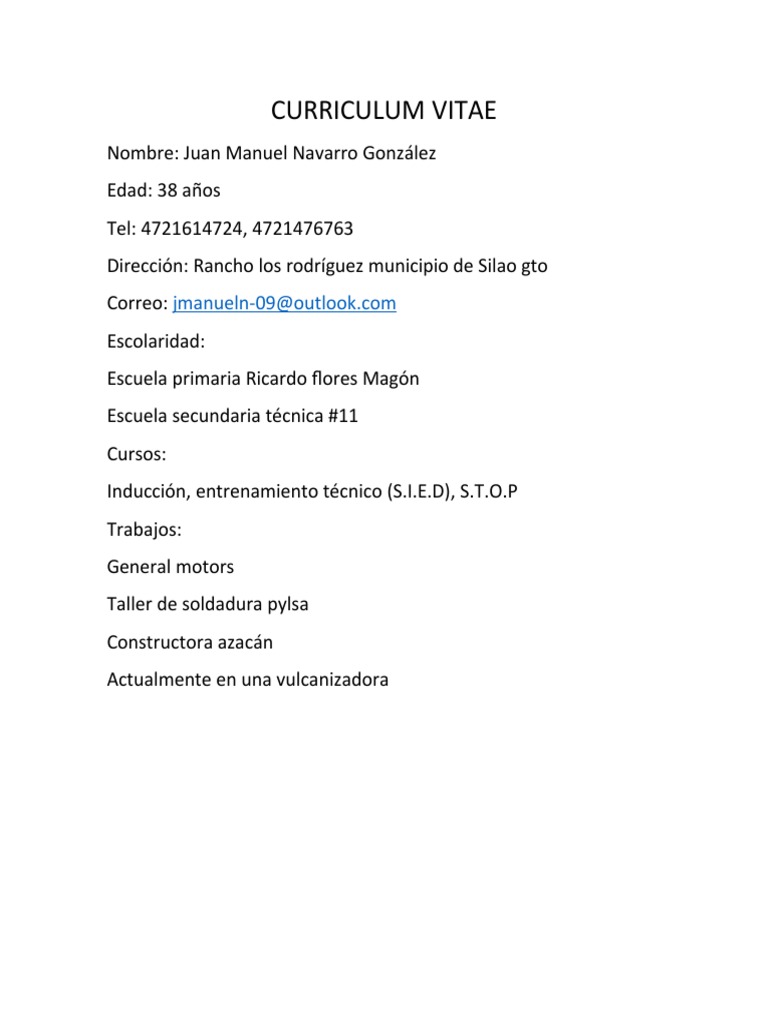 Curriculum Vitae Juanita | PDF | Crecimiento personal y profesional