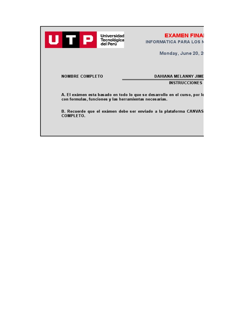 Examen Final Informatica para Los Negocios | PDF