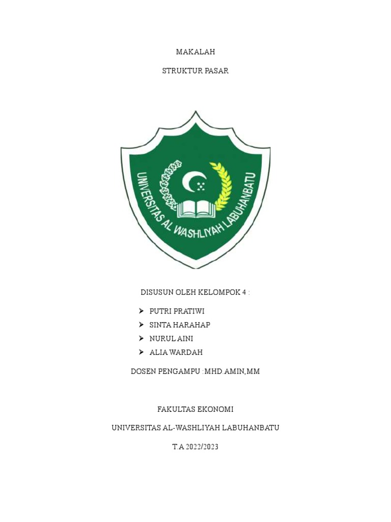 Makalah Struktur Pasar Pdf Bisnis Pengelolaan Keuangan And Uang 