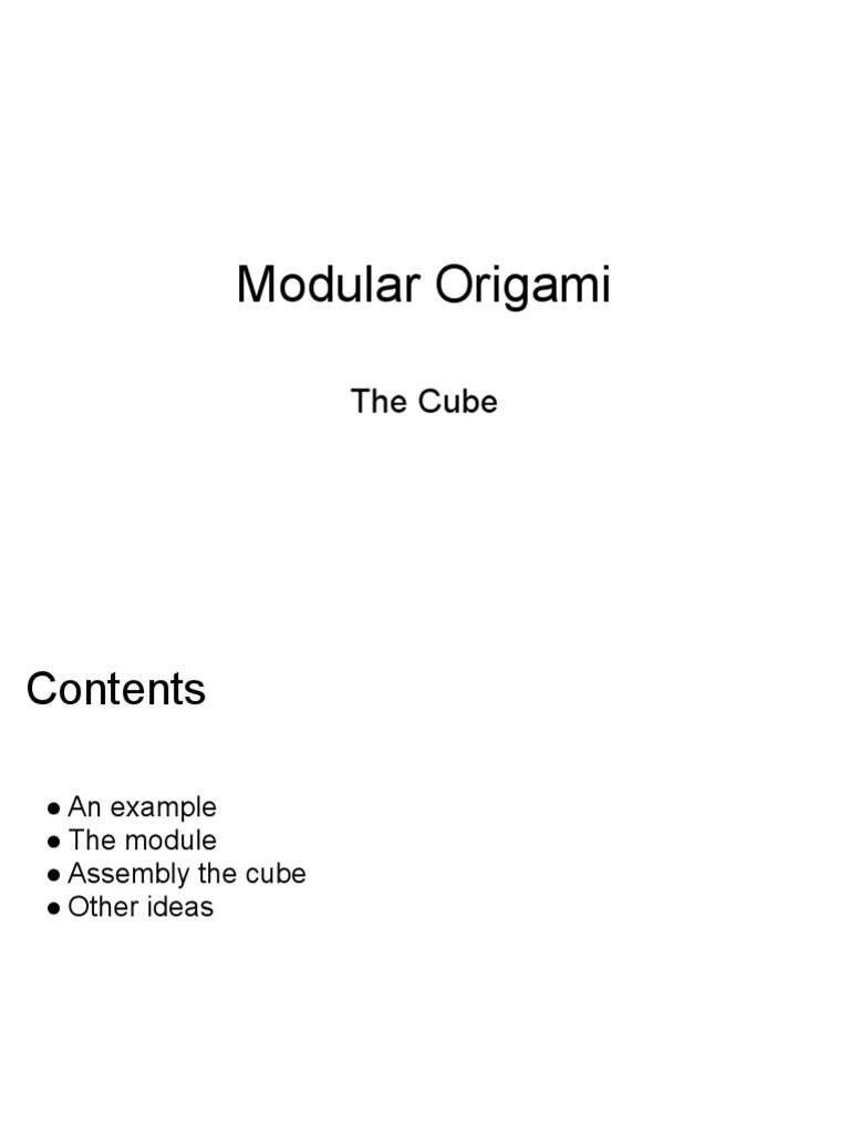 Modular Origami Cube Instructions | PDF | Origami | Modularity