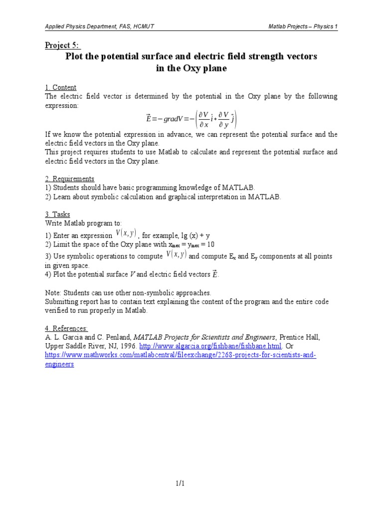 MATLAB Electric Field Visualization Project | PDF | Teaching Methods ...