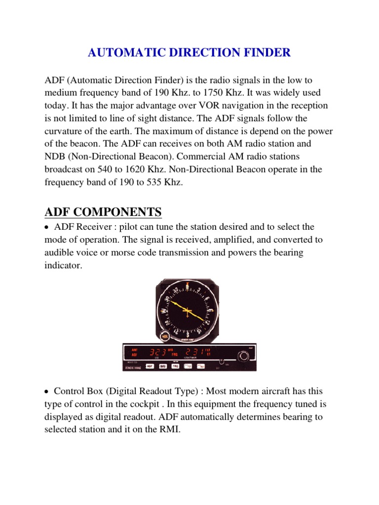 ADF | PDF | Aviation | Radio