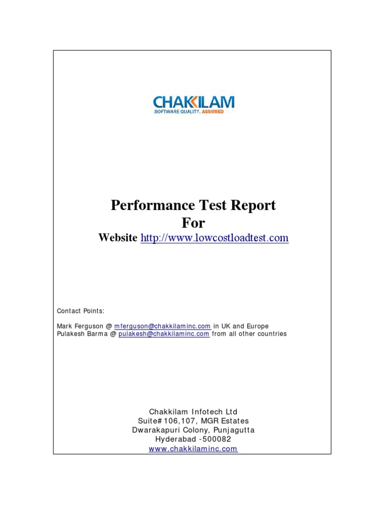 Sample Performance Test Report | PDF | Websites | Information Science