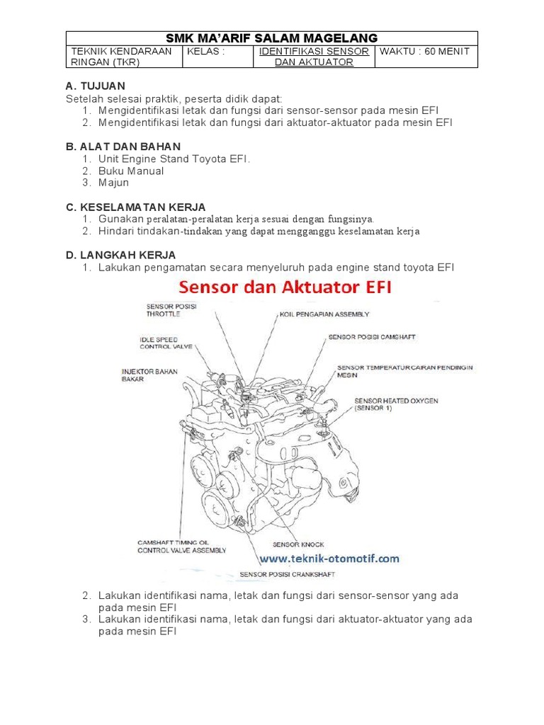 Identifying Sensors and Actuators on an EFI Engine | PDF