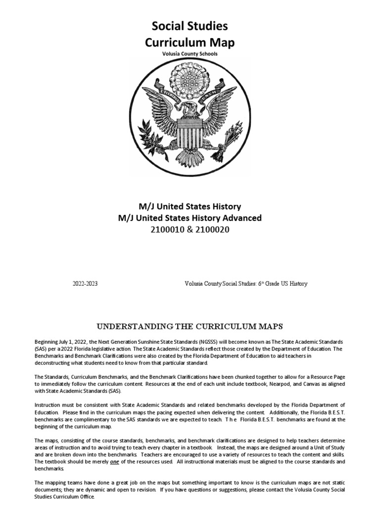 2022-2023 6th GR MS US History Curriculum Map-3 | PDF | Educational ...