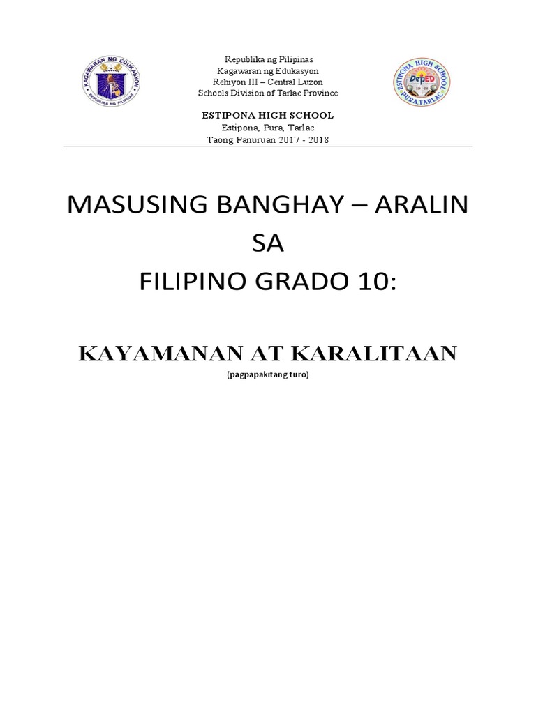 Banghay Aralin For Demo | PDF
