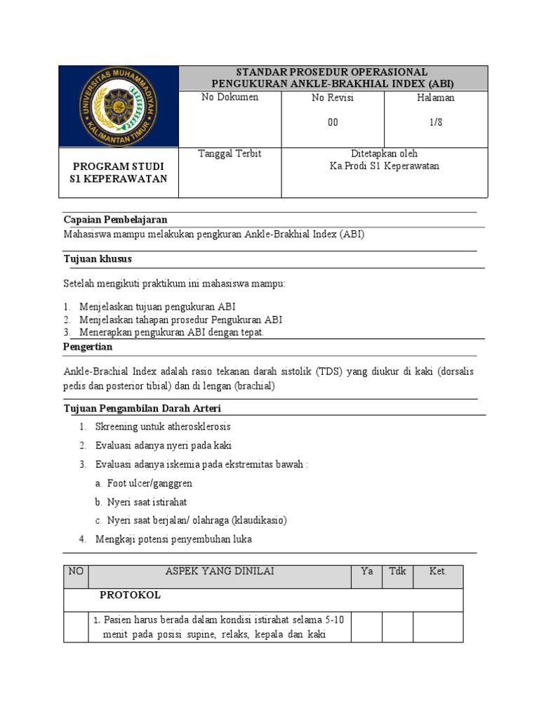 Pengukuran Ankle-Brakhial Index (ABI): Prosedur dan Interpretasi Hasil ...