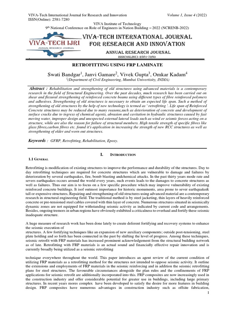 RETROFITTING USING FRP LAMINATE | PDF | Epoxy | Fibre Reinforced Plastic