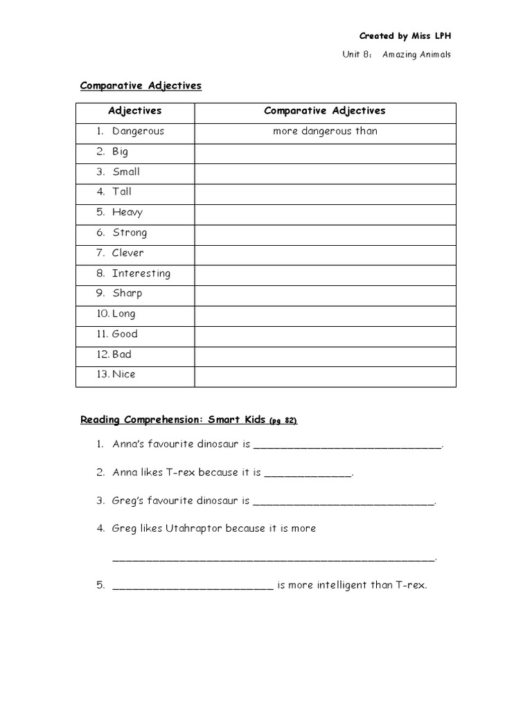 Unit 8 Amazing Animals | PDF