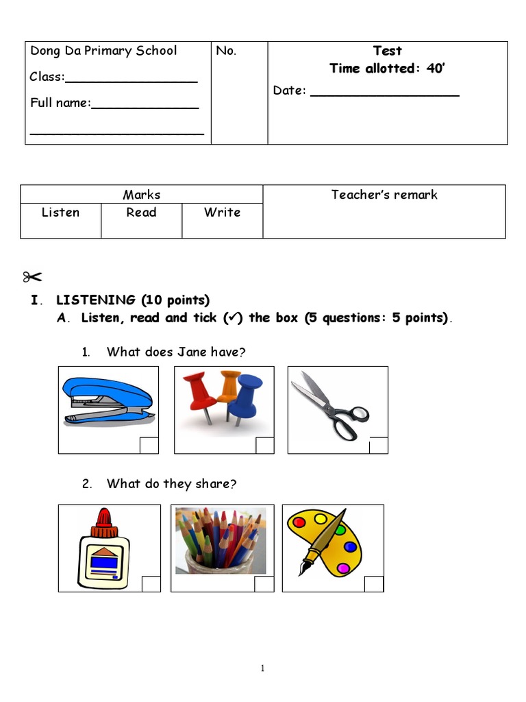 Let's Go 3 - Unit 1 - TEST | PDF
