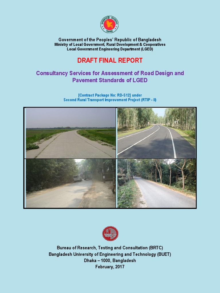 LGED Road Design Standards Assessment | PDF | Asphalt | Road