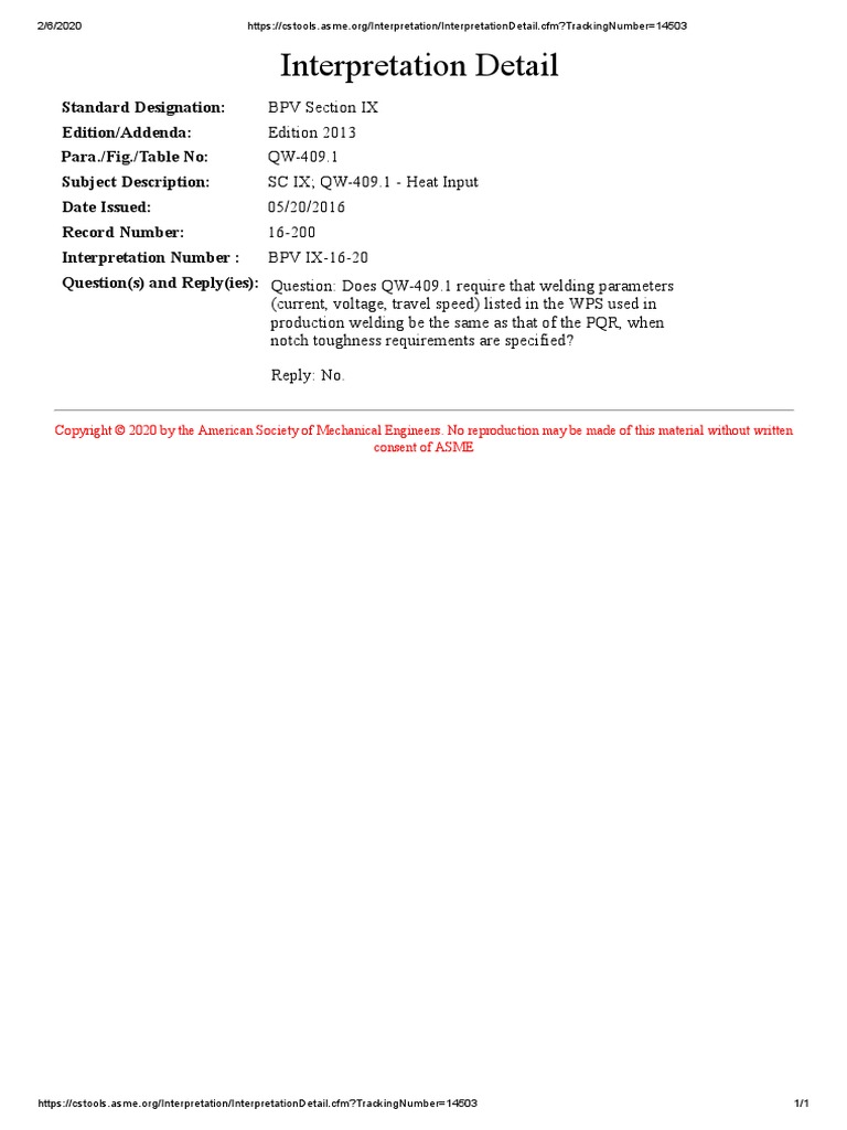 InterpretationDetail QW 409.1 | PDF