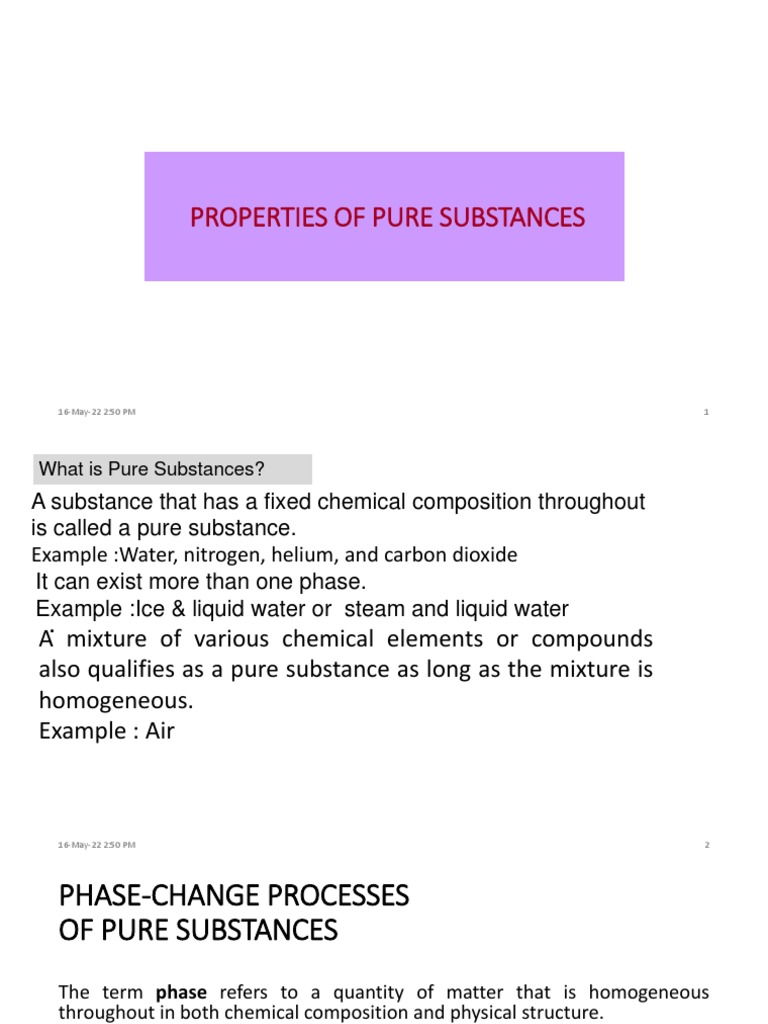 Module 3 - Part 2 - Pure Substance | PDF | Phase (Matter) | Latent Heat