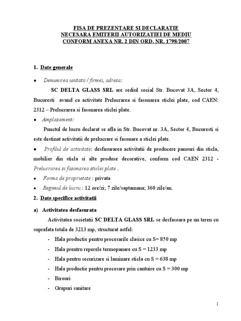 Fisa Prezentare SZ | PDF