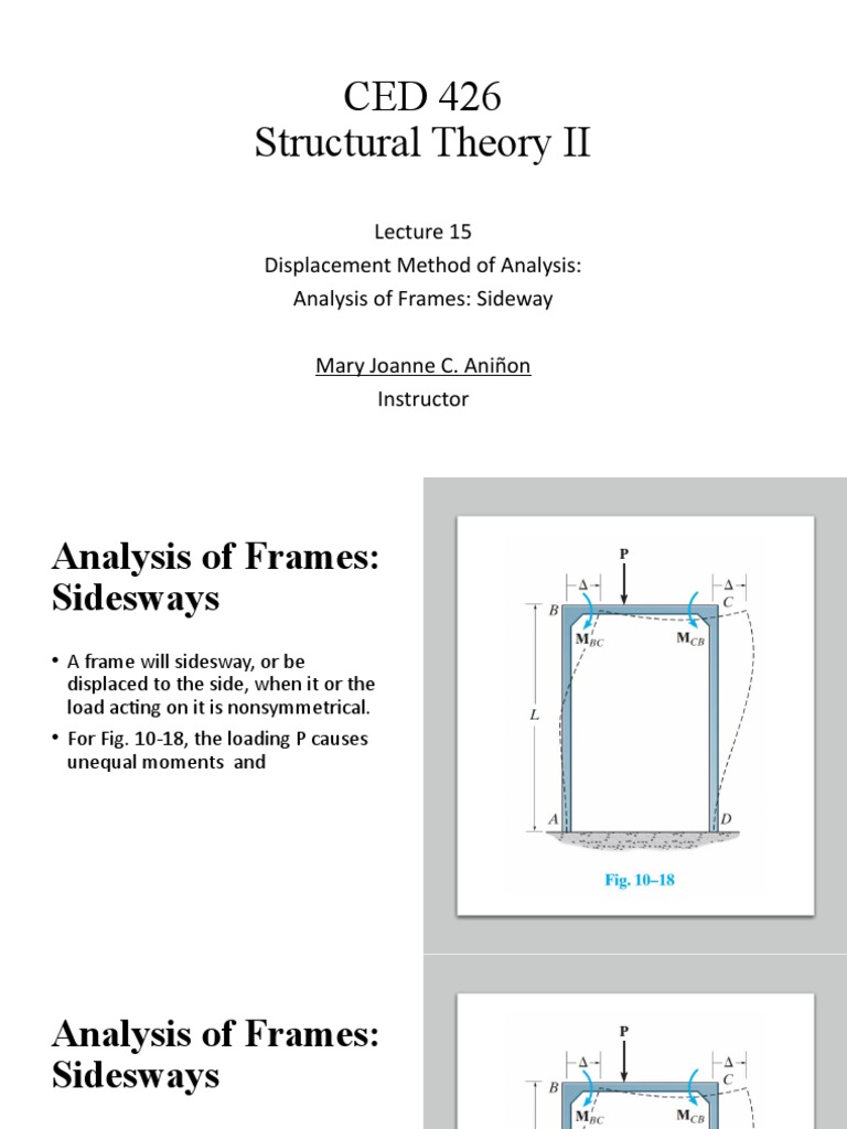 Topic3 - Displacement Method of Analysis Frames Sideway | PDF | Beam ...